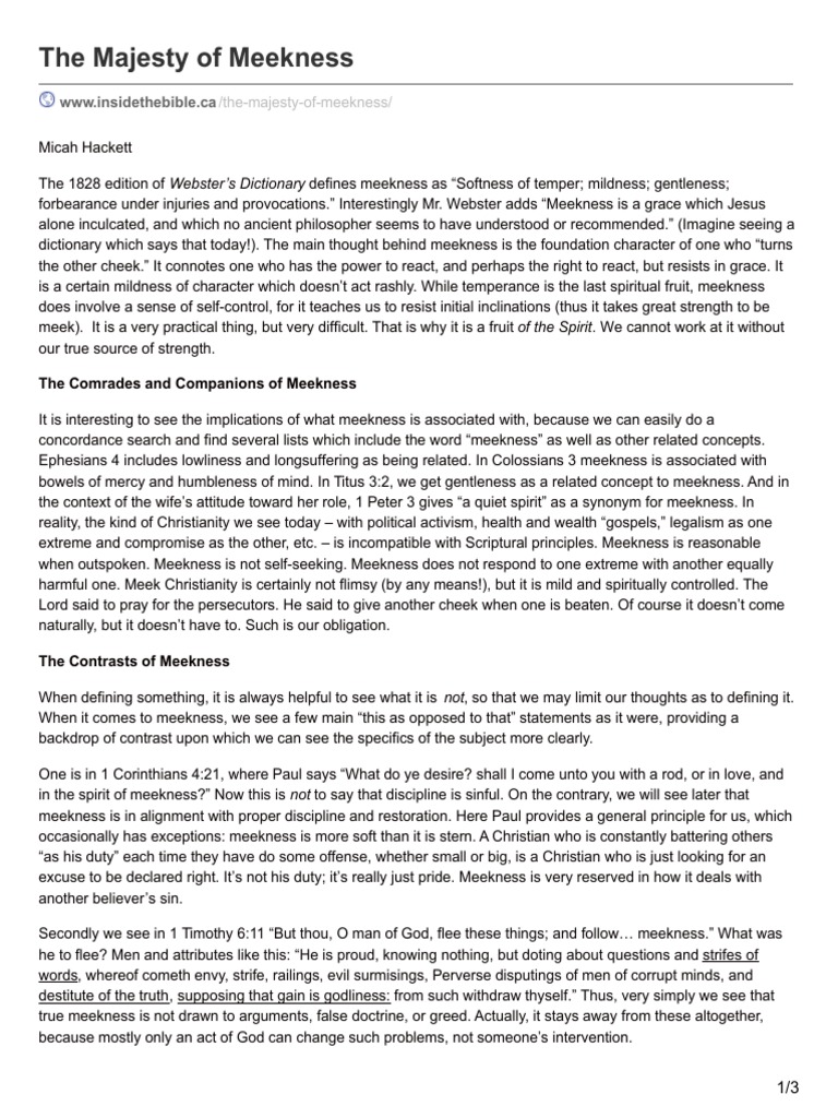 The Majesty of Meekness PDF | Download Free PDF | Salvation | Fruit Of ...