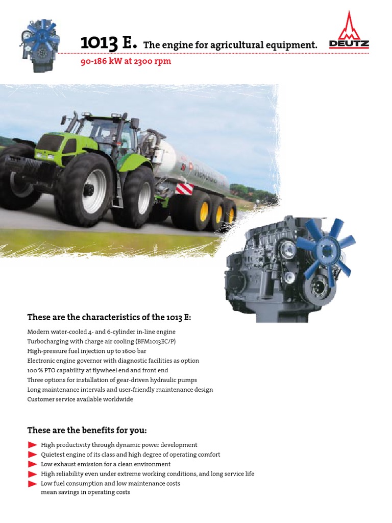 Deutz 1013 Agricultural Specs PDF | PDF | Internal Combustion Engine ...