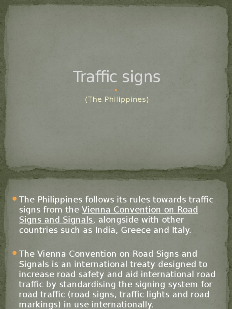 Philippine Traffic Signs Overview | PDF | Traffic | Road Transport