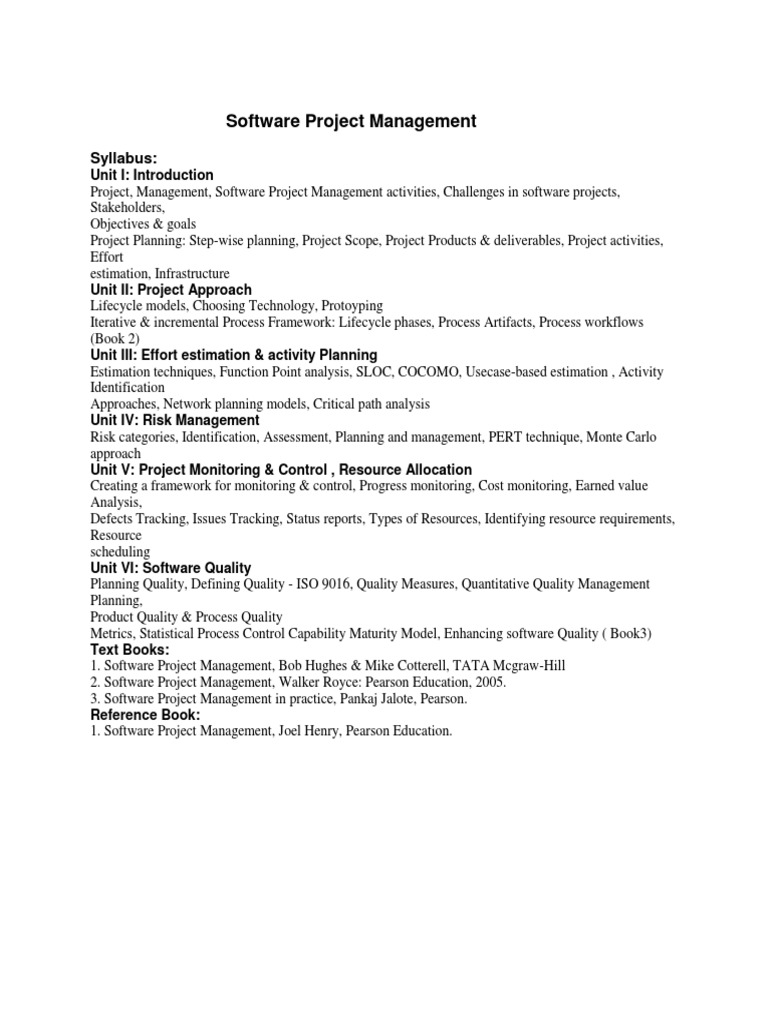 Software Project Management: Syllabus | PDF | Cryptography | Transport ...