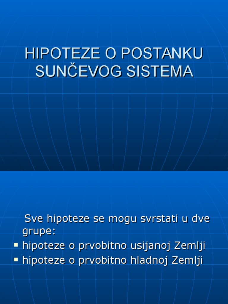 Hipoteze o Postanku | PDF
