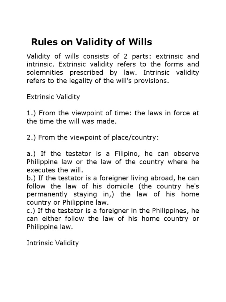 Rules On Validity of Wills | PDF