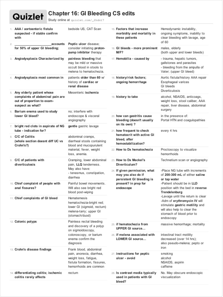 Lange Current Emergency Medicine - GI Bleed Chapter | PDF | Peptic Ulcer | Digestive Diseases