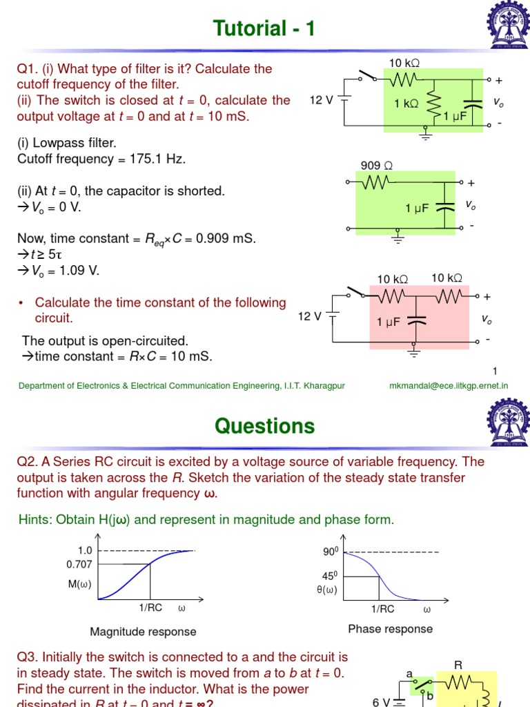 RC Circuits Tutorial | PDF | Analog Circuits | Computer Engineering