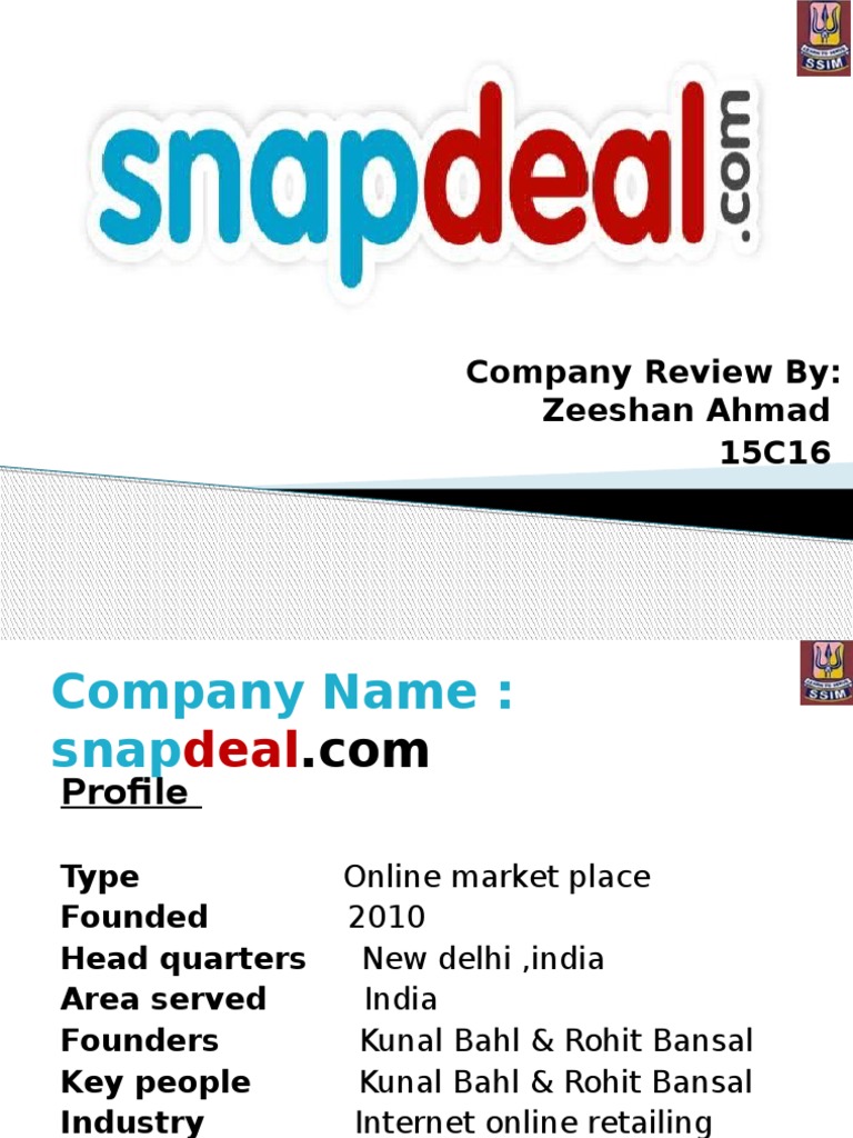 Snapdeal Company Overview and Insights | PDF | Service Industries ...
