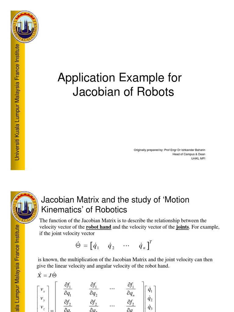 L8 - Example For Jacobian of Robots | PDF | Rotation Around A Fixed ...