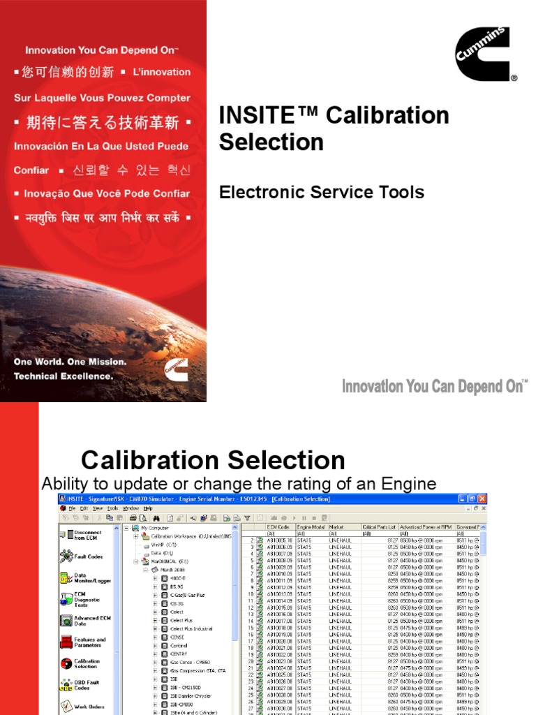 INSITE™ Calibration Selection: Electronic Service Tools | PDF | Calibration | Areas Of Computer ...