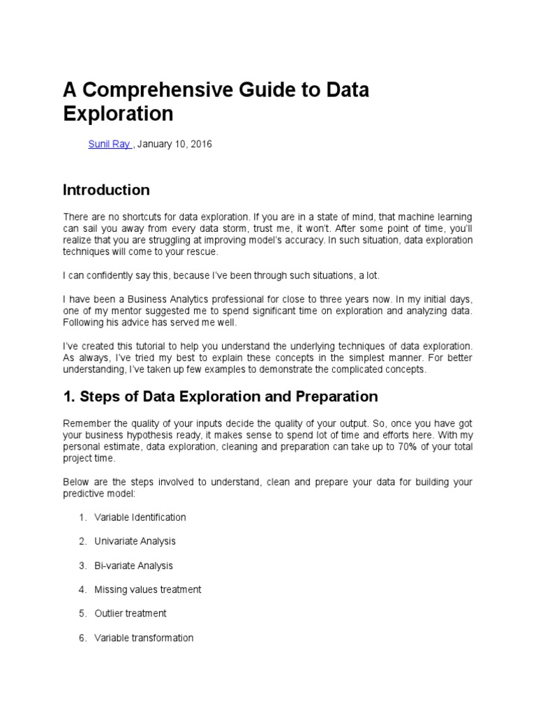 Data Exploration Techniques Explained | PDF | Outlier | Correlation And ...