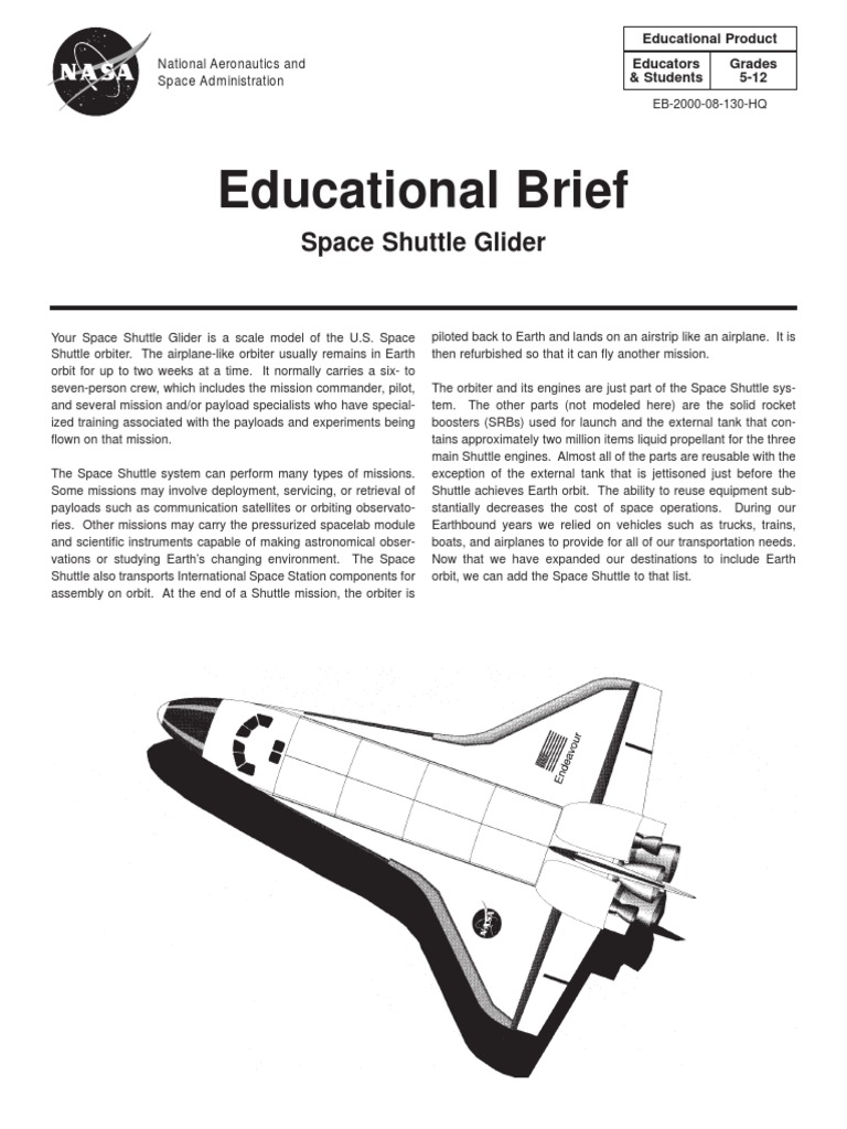 Space Shuttle Paper Airplane | PDF | Space Shuttle | Space Shuttle Orbiter