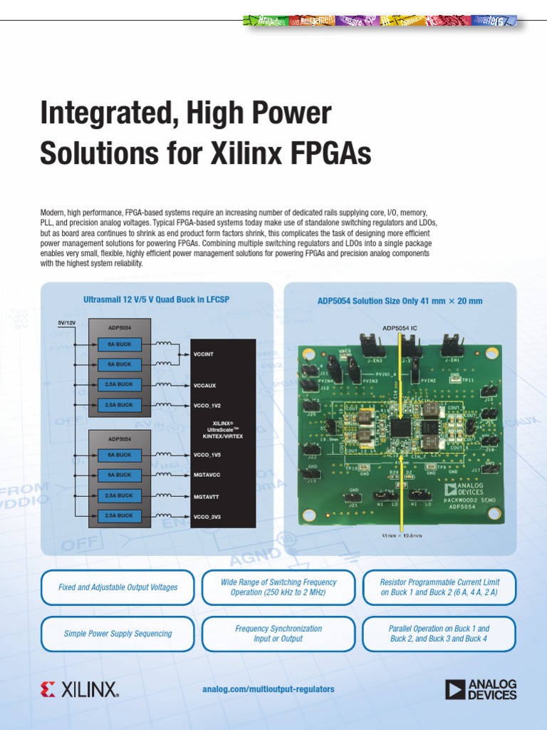 Analog Devices - Integrated, High Power Solutions For Xilinx FPGAs | PDF | Field Programmable ...