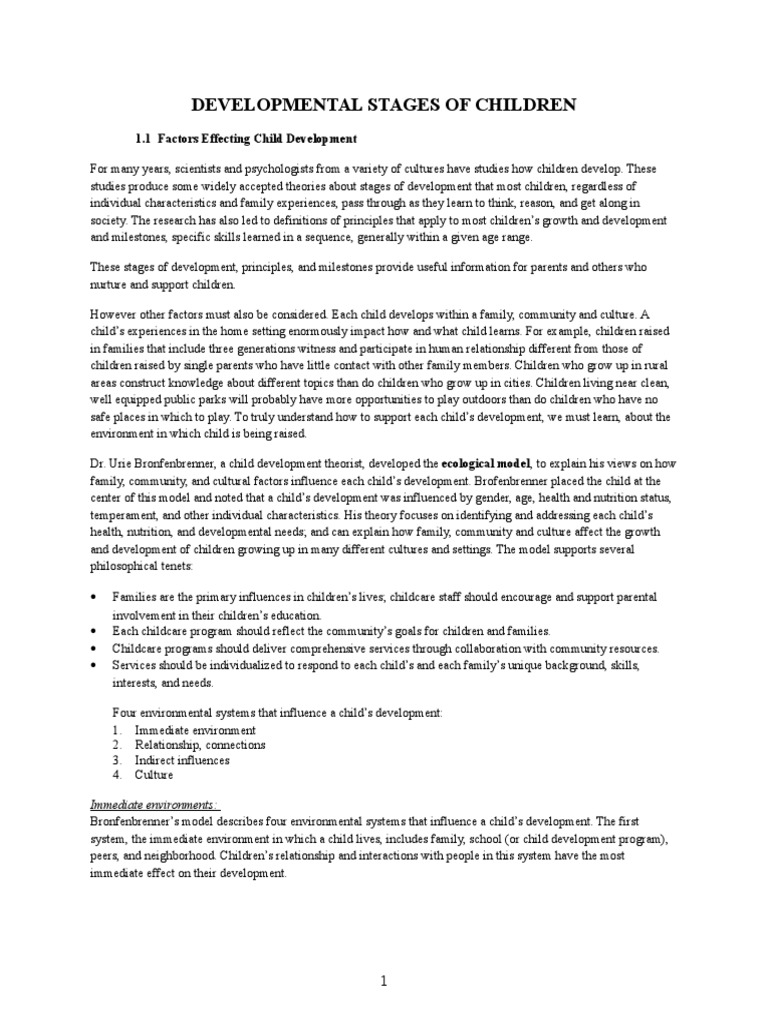 Developmental Stages of Children: 1.1 Factors Effecting Child ...