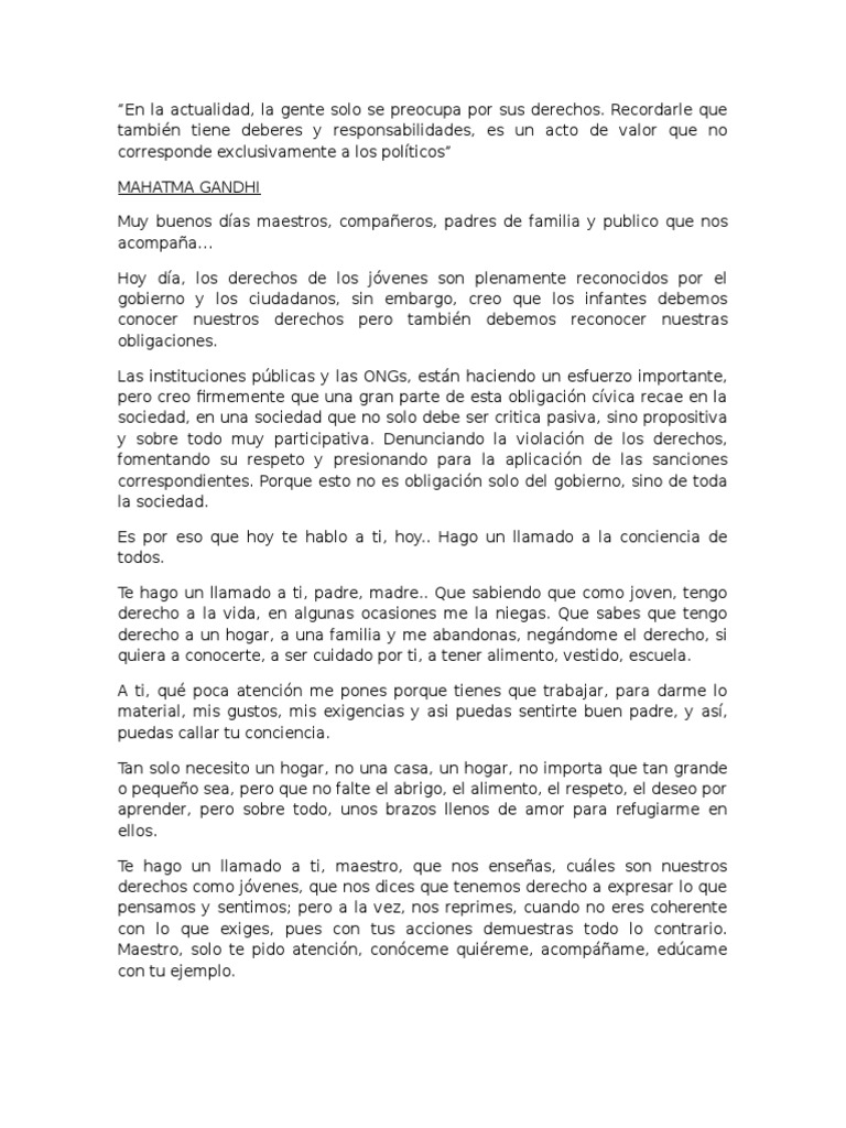 Discurso de Oratoria | PDF | Familia | Science