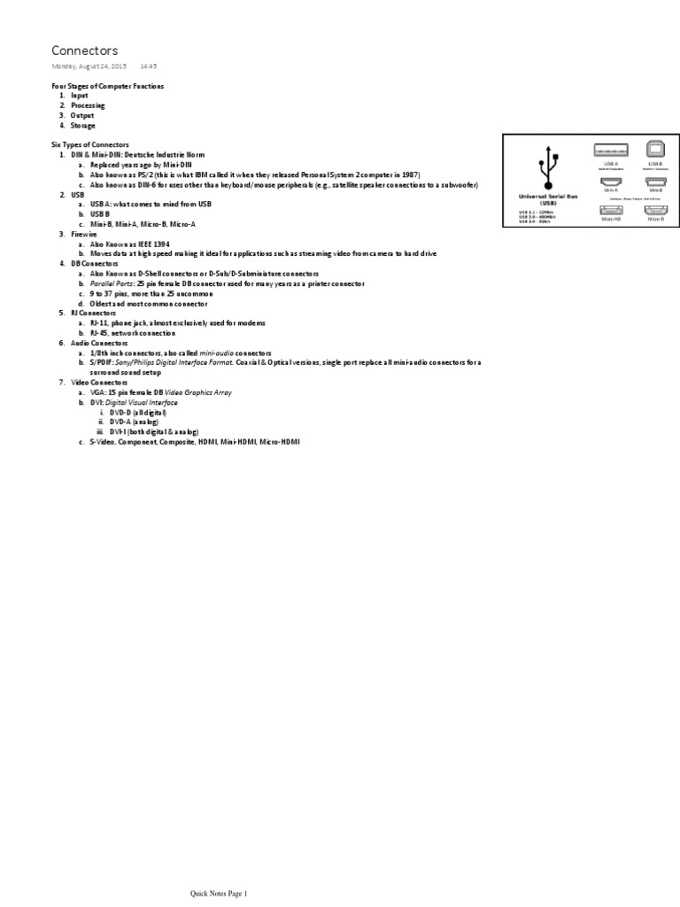 CompTIA A+ Notes | PDF | Bios | Booting