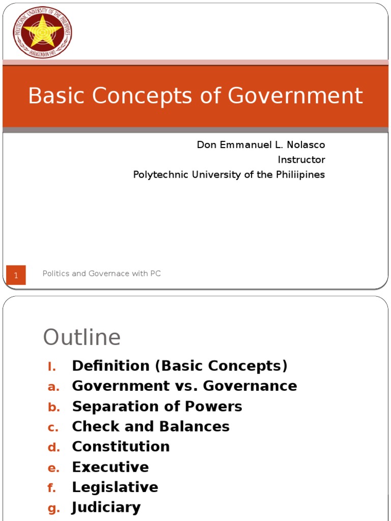 Basic Concepts of Government | PDF | Separation Of Powers | Judiciaries