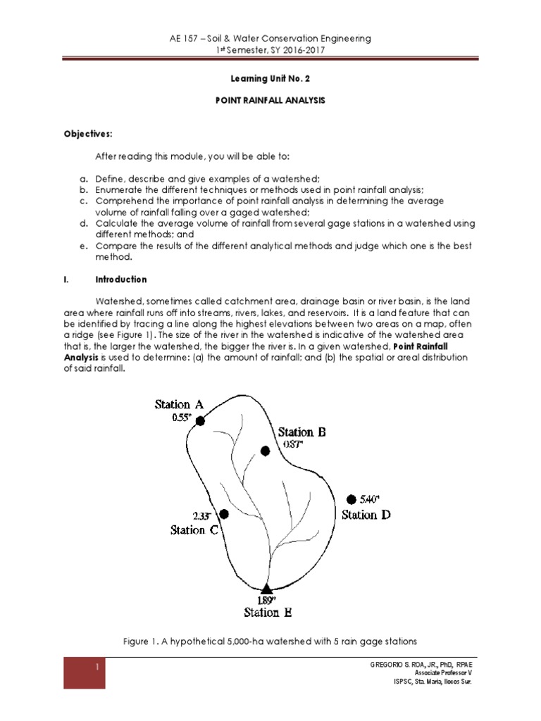 2 - Point Rainfall Analysis | PDF | Contour Line | Drainage Basin