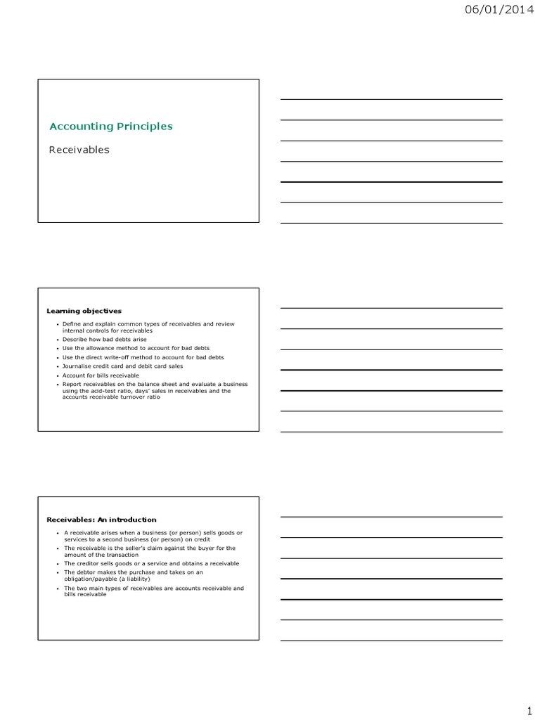 Accounting for Receivables: An In-Depth Examination of Key Concepts and Calculations Regarding ...