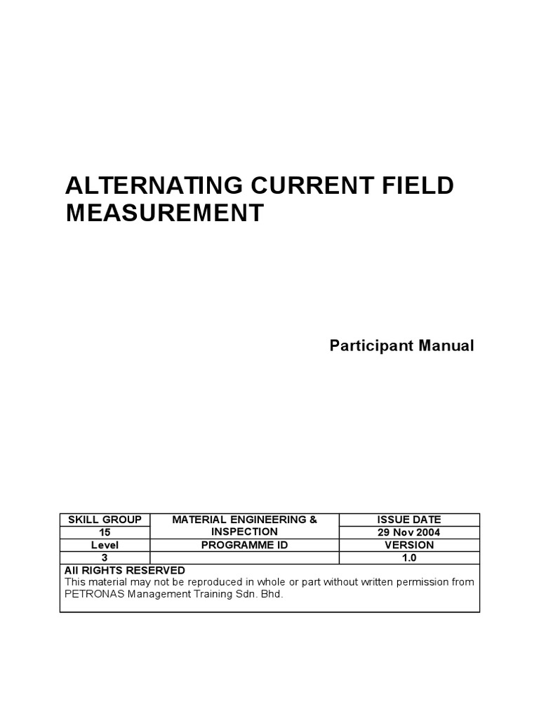 6 Ver 2 Alternating Current Field Measurement | PDF | Nondestructive ...