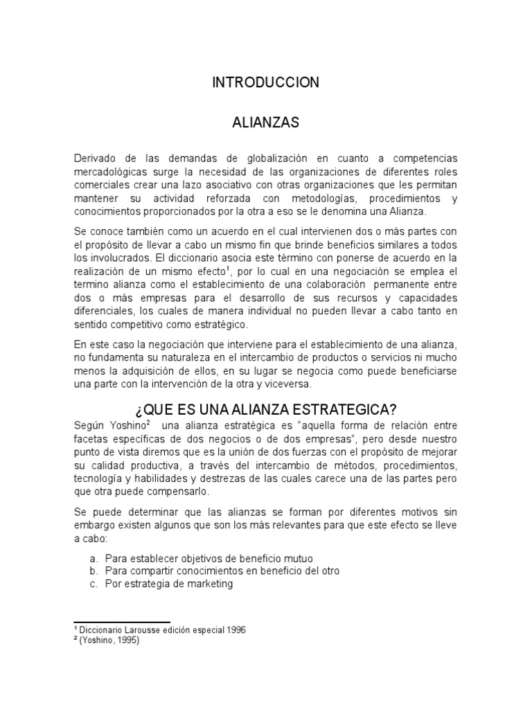 ALIANZAS, Tipos y Fases | PDF | Pepsi Co | Negociación