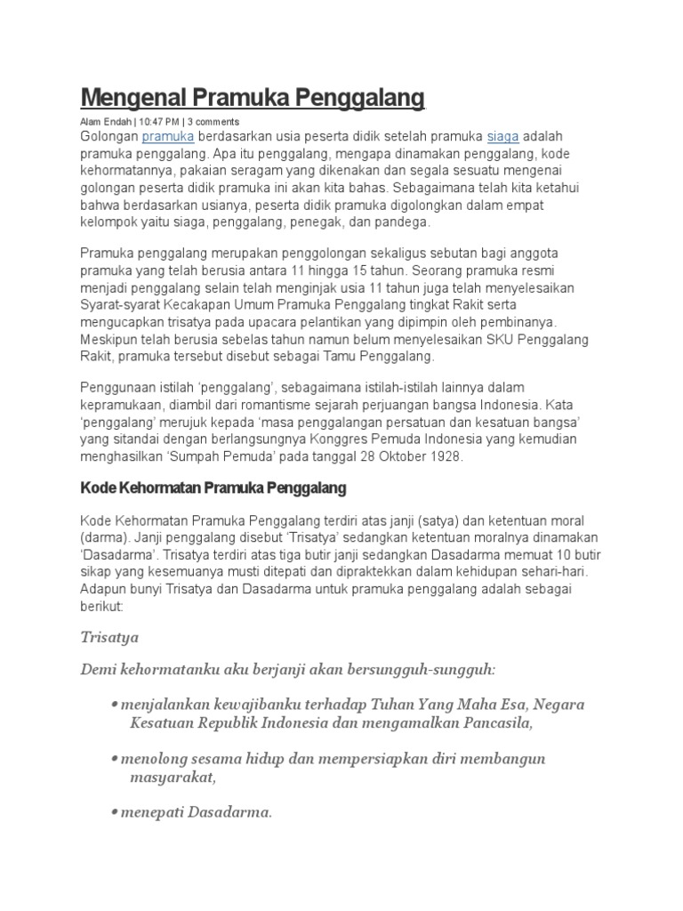 Mengenal Pramuka Penggalang | PDF | Agama & Spiritualitas