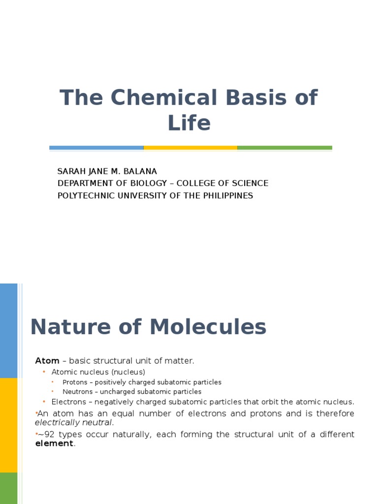 Chemical Basis of Life Explained | PDF | Carbohydrates | Chemical Bond