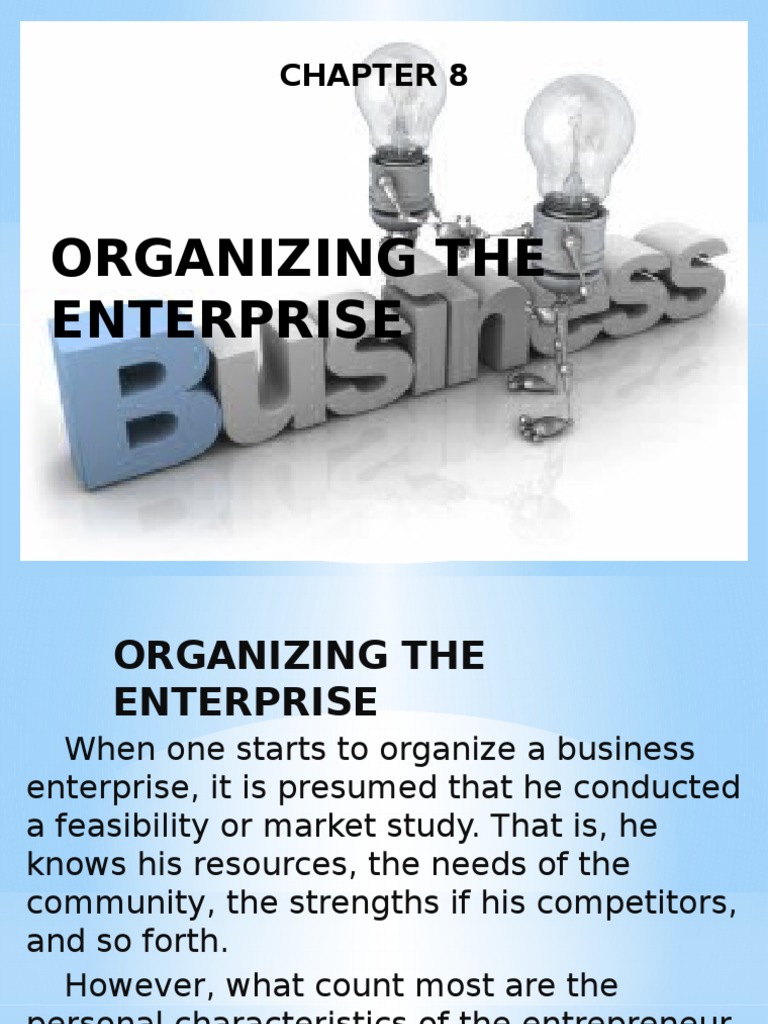 Chapter 8 Organizing The Enterprise | PDF | Partnership | Corporations