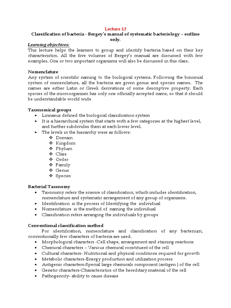 Bacteria Classification | PDF | Bacteria | Taxonomy (Biology)