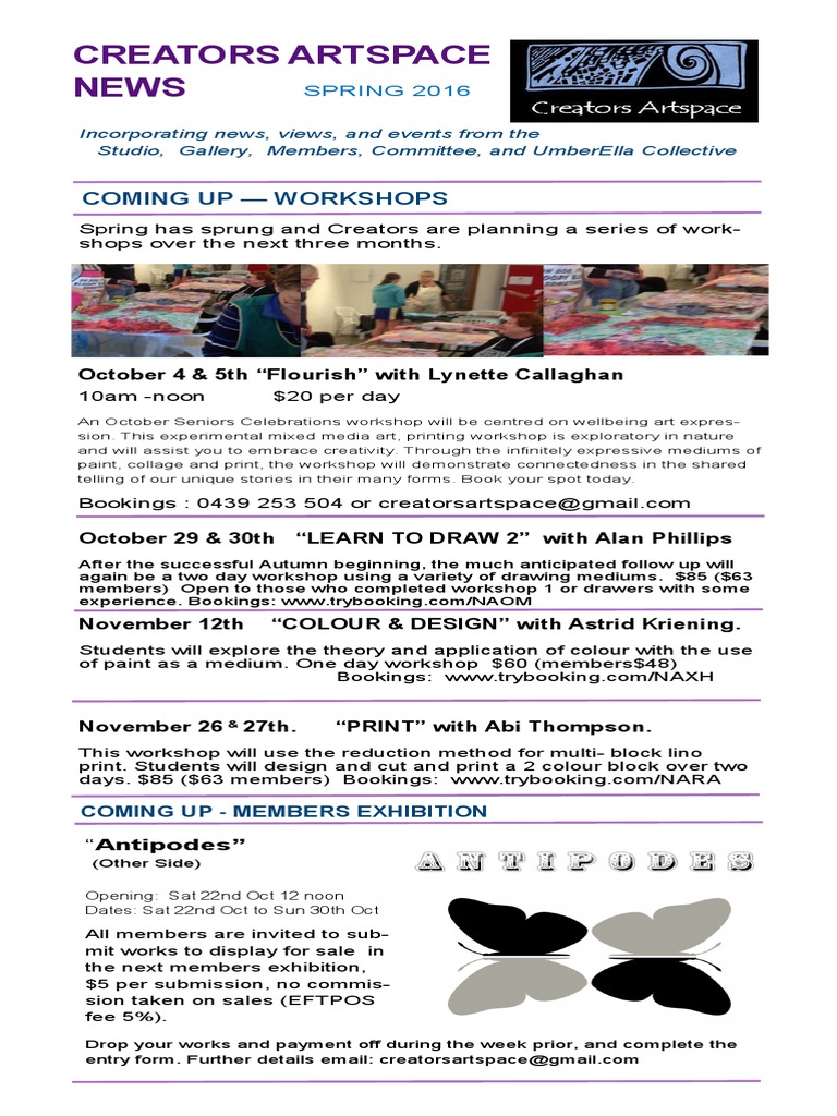 Newsletter Spring 2016 | PDF | Paintings | Arts (General)