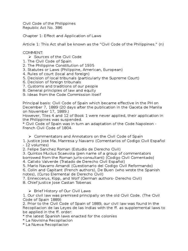 Civil Code of The Philippines (Art. 1-18) | PDF | Ex Post Facto Law ...