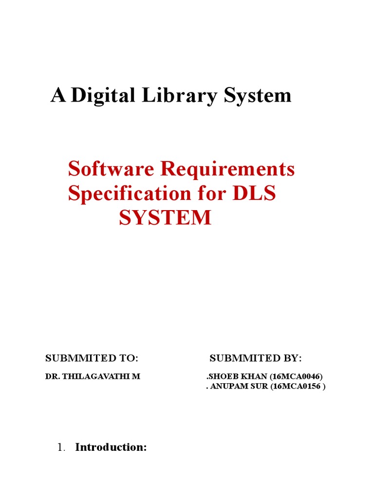 A SRS Digital Library System | PDF | Digital Library | Library (Computing)