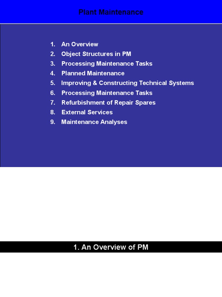 Plant Maintenance | PDF | Scheduling (Production Processes ...