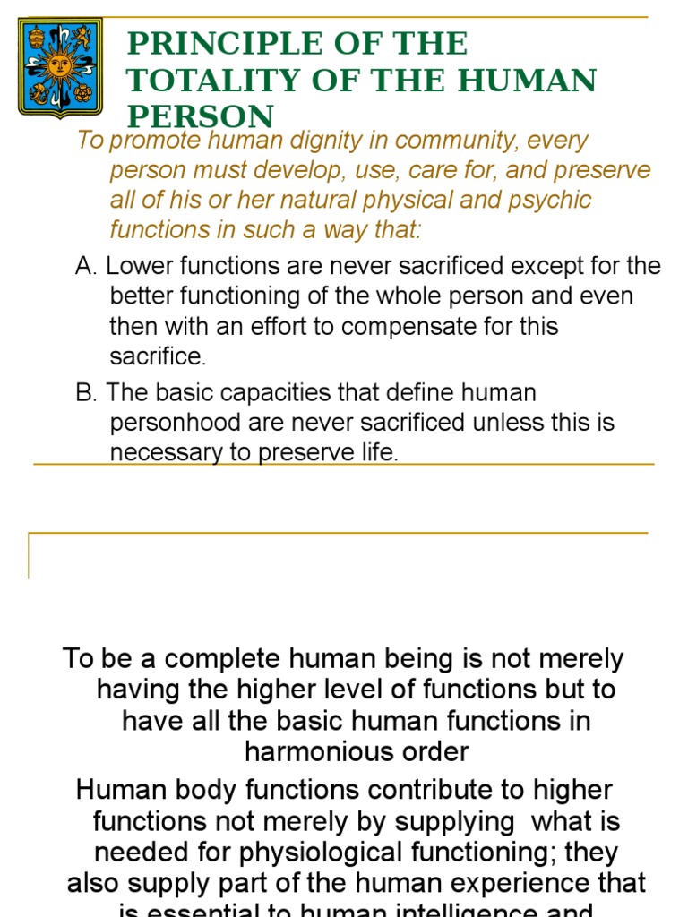 Principle of Human Totality | PDF | Rape | Organ Donation