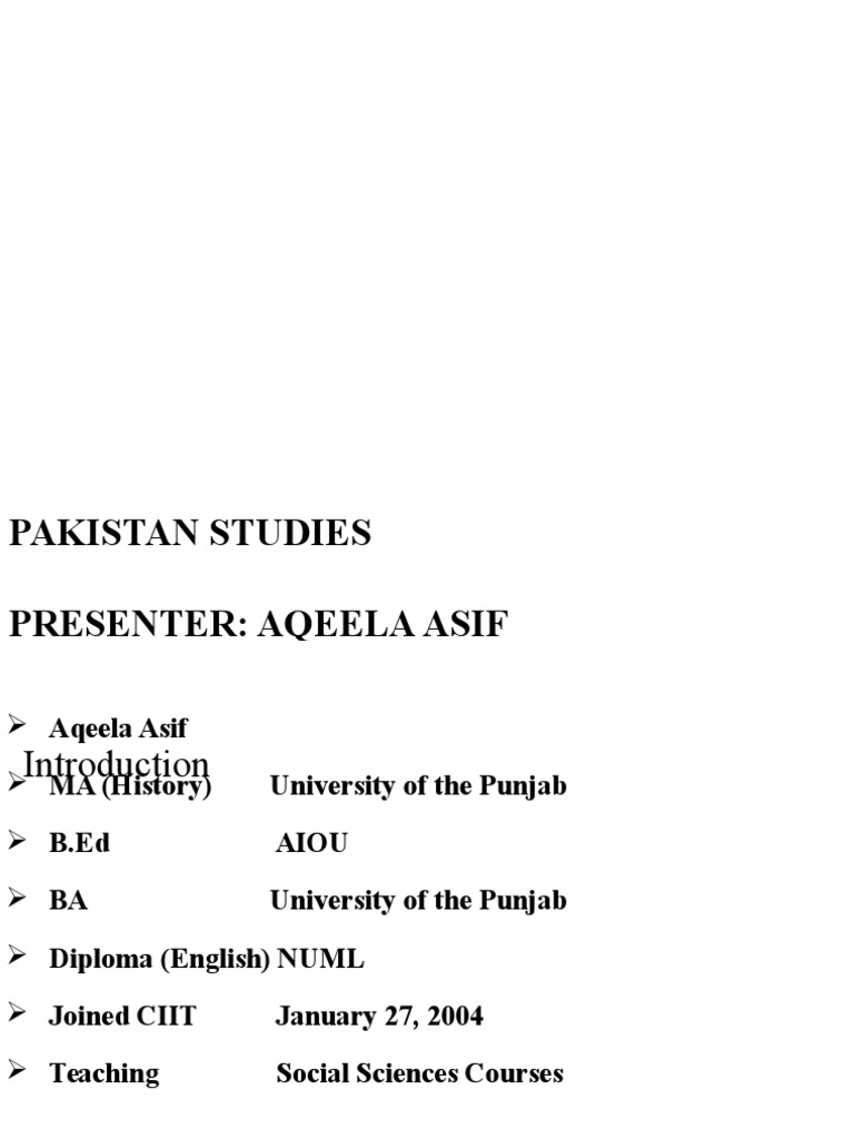 Hum 111 Lec 01 | PDF | Two Nation Theory | Pakistan