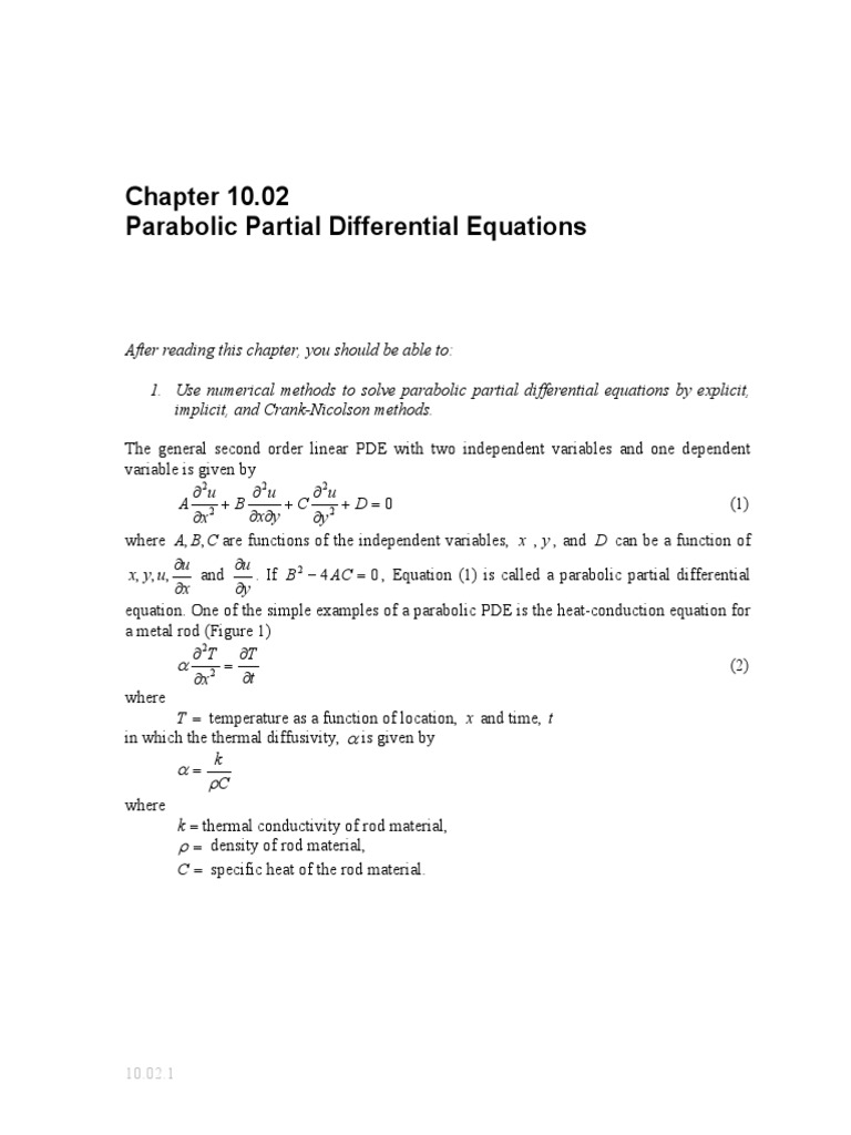 10 02 Parabolic PDE Intro | PDF | Partial Differential Equation ...