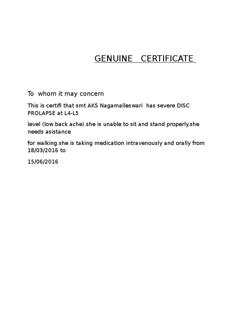 Genuine Certificate: To Whom It May Concern | PDF