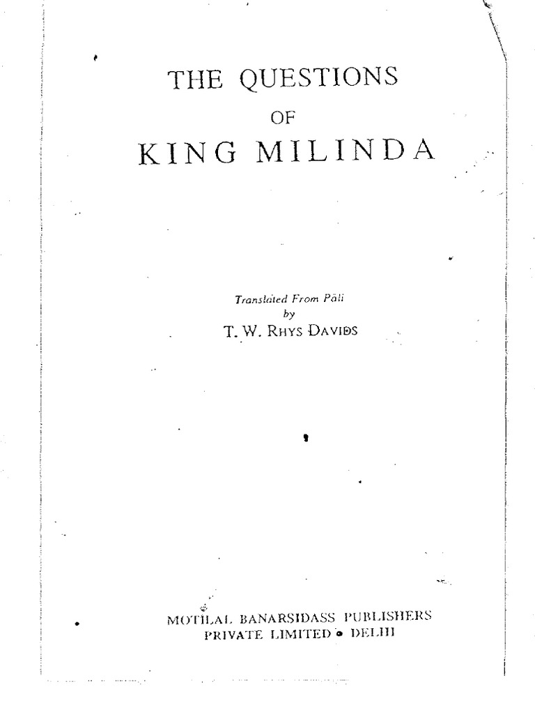 Milinda Panha English | PDF