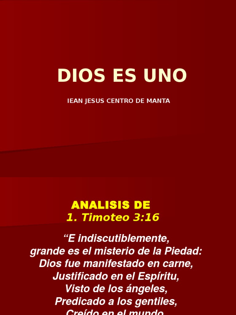 Dios Es Uno | PDF | Trinidad | Iglesia Católica