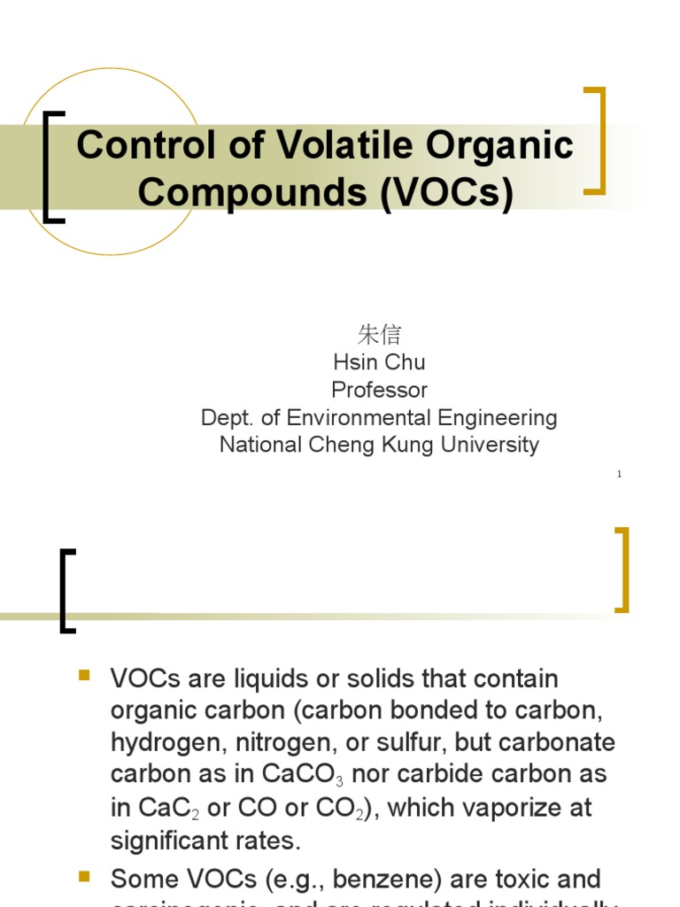 04-Control of Volatile Organic Compounds (VOCs) | PDF | Volatile ...
