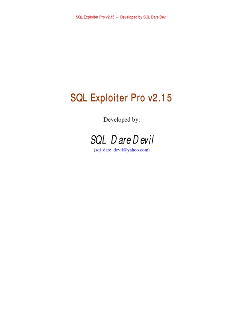 SQL Exploiter Pro v2.15 Manual | PDF | Sql | Information Retrieval