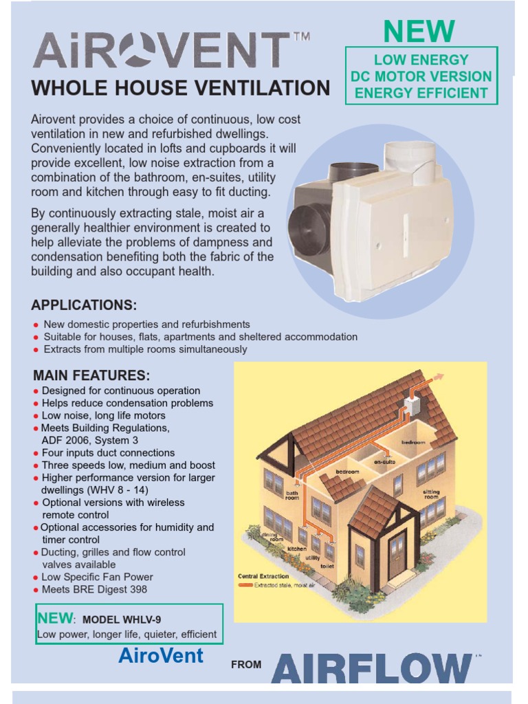 Airflow Airovent Aventa Whole House Ventilation | PDF | Ventilation ...