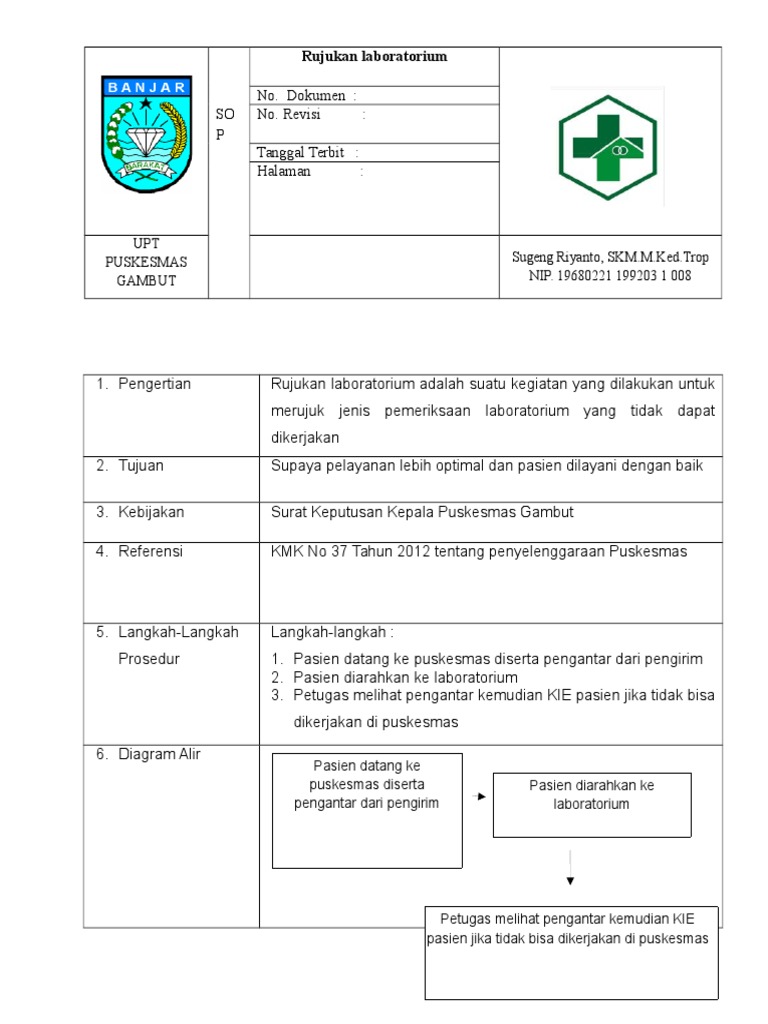 SOP Rujukan Laboratorium (8.1.7.6) | PDF