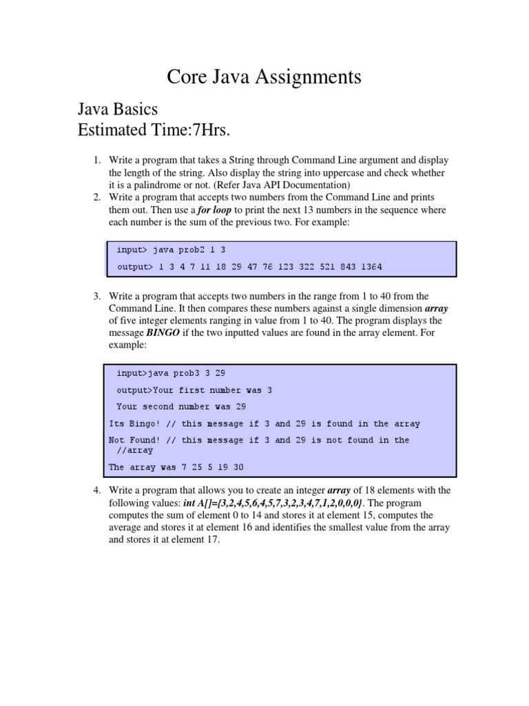 Core Java | PDF | Array Data Structure | String (Computer Science)