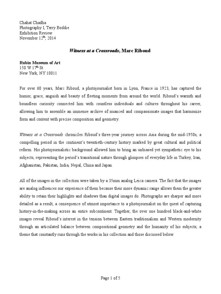 Photography Exhibition Review | PDF | Composition (Visual Arts ...