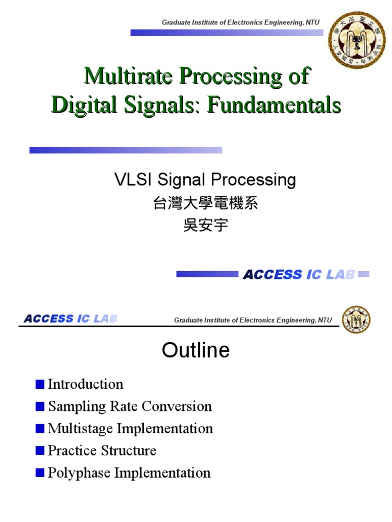 Multirate Processing of Digital Signals: Fundamentals | PDF | Sampling (Signal Processing ...