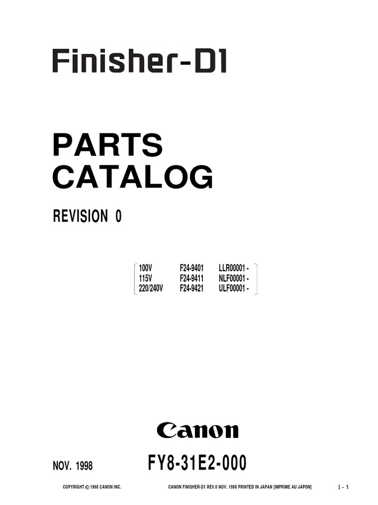 CANON Finisher D1 | PDF | Aircraft Manufacturers Of The United States ...