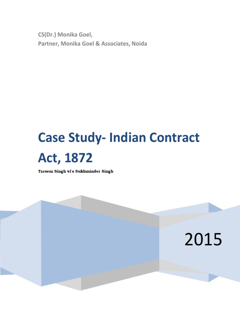 Ch-01 Indian Contract Act - Case Study | PDF | Misrepresentation ...