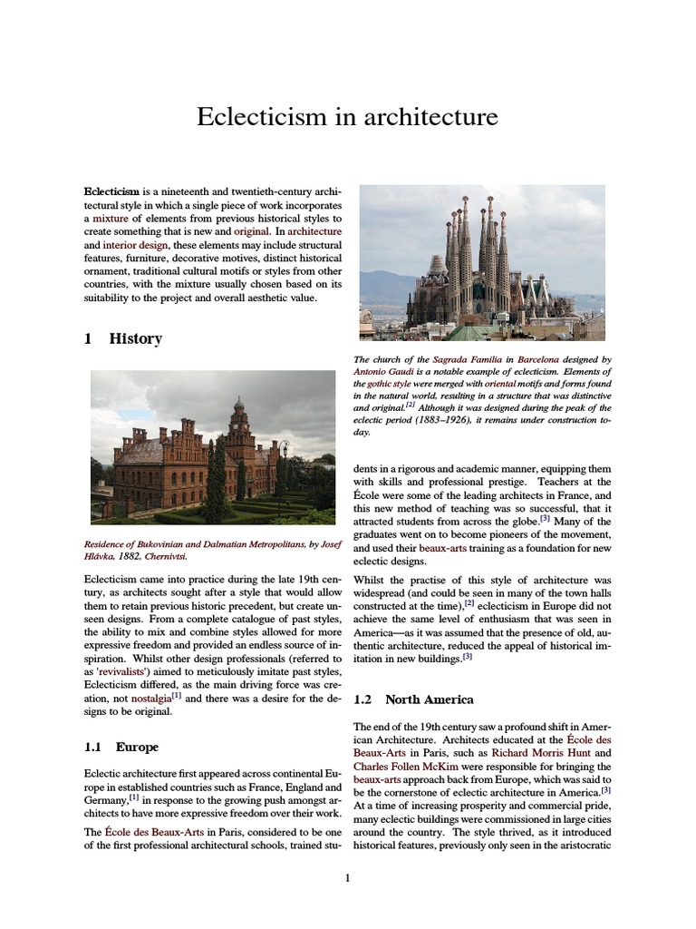 Eclecticism in Architecture | PDF | Architectural Design | Architecture