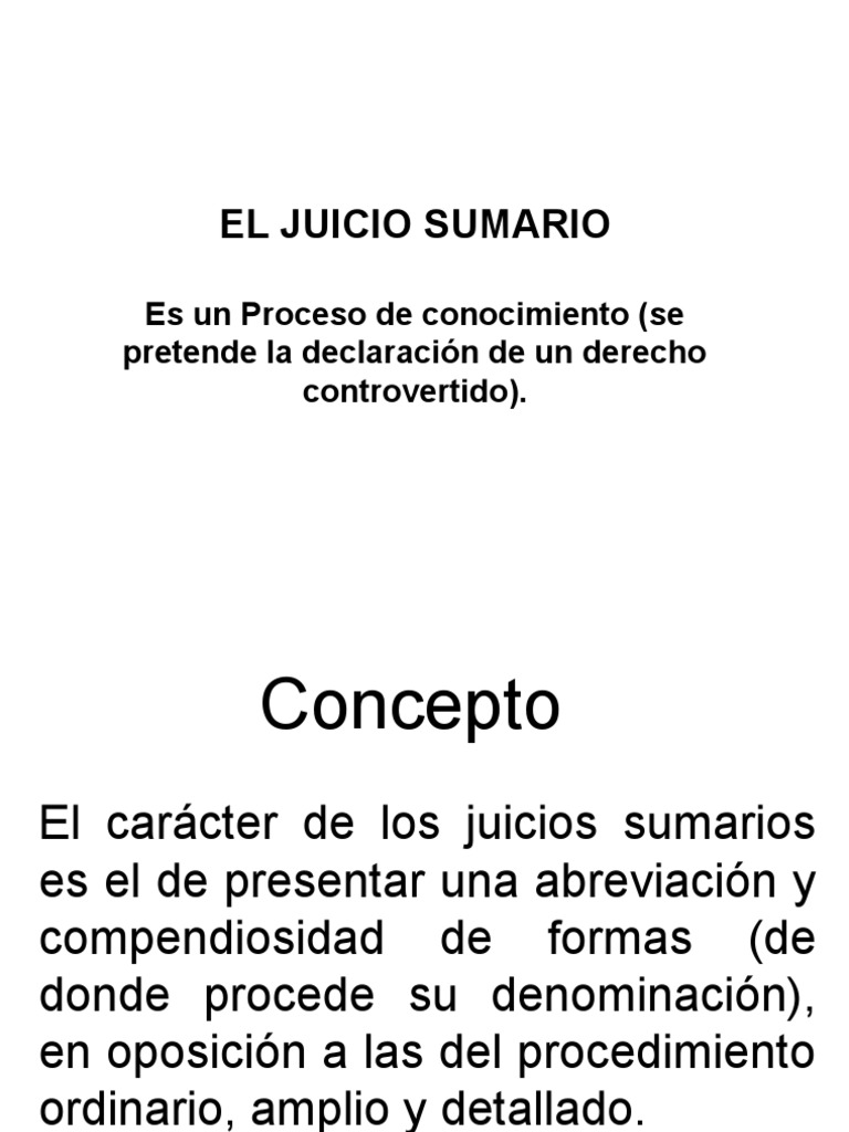 Juicio Sumario: Proceso y Asuntos Clave | PDF | Propiedad | Posesión (Ley)