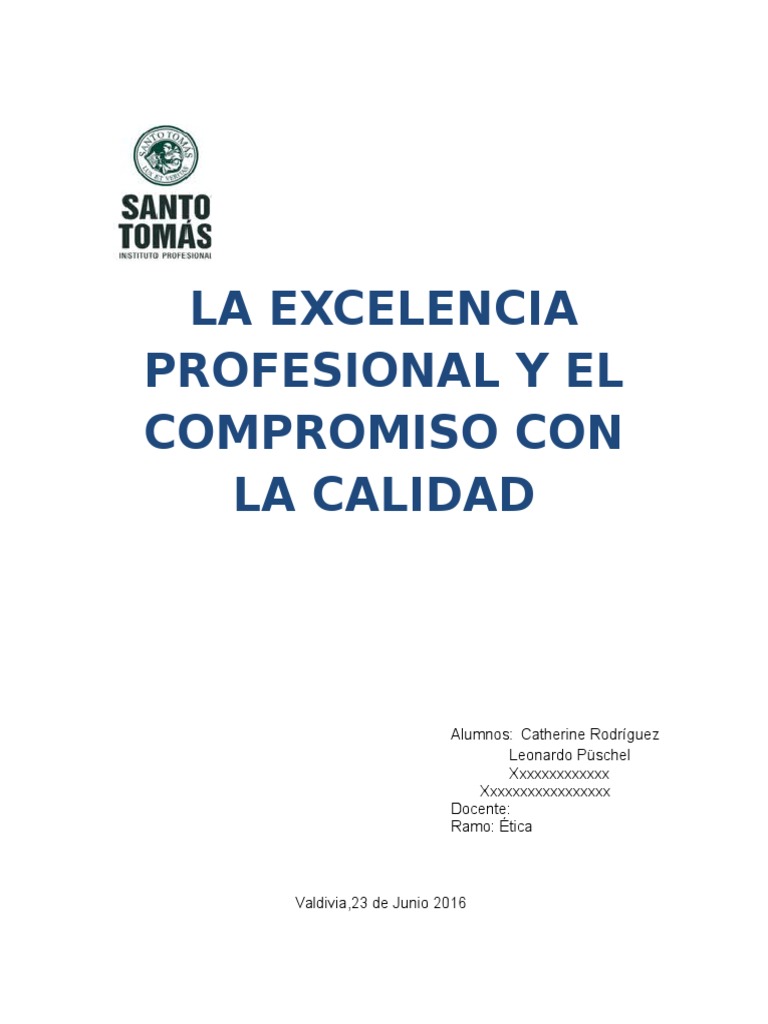 Excelencia y Calidad Profesional | PDF | Calidad (comercial) | Liderazgo
