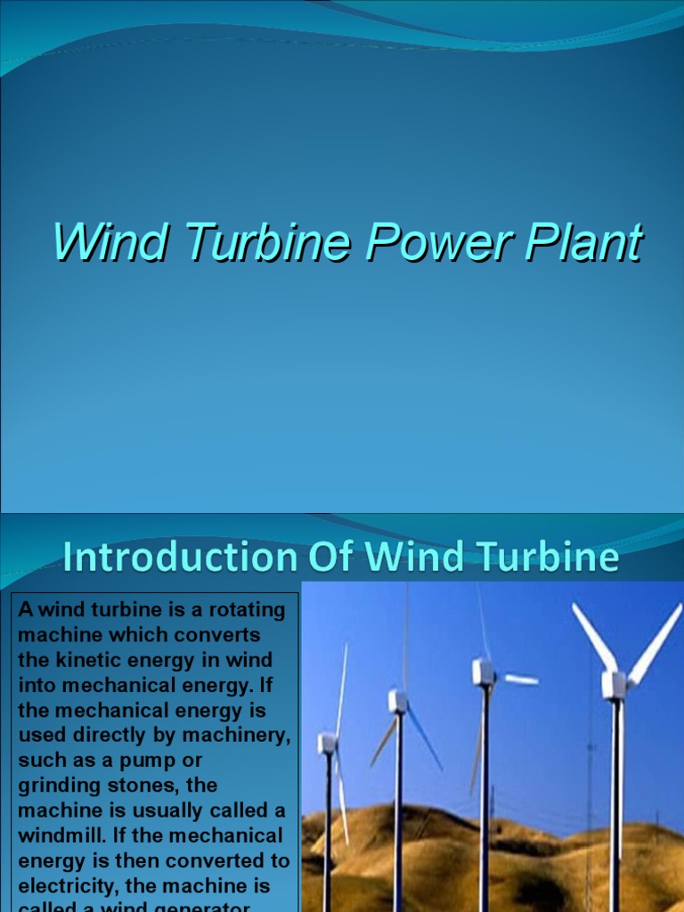 Wind Turbine Power Plant Presentation | Wind Power | Electromagnetic ...