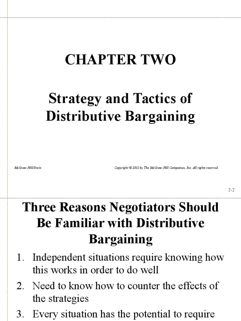 Strategies and Tactics For Distributive Bargaining | PDF | Bargaining ...